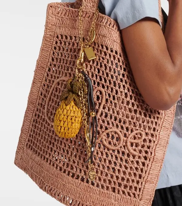 Chloé Raffia-trimmed Bag Charm