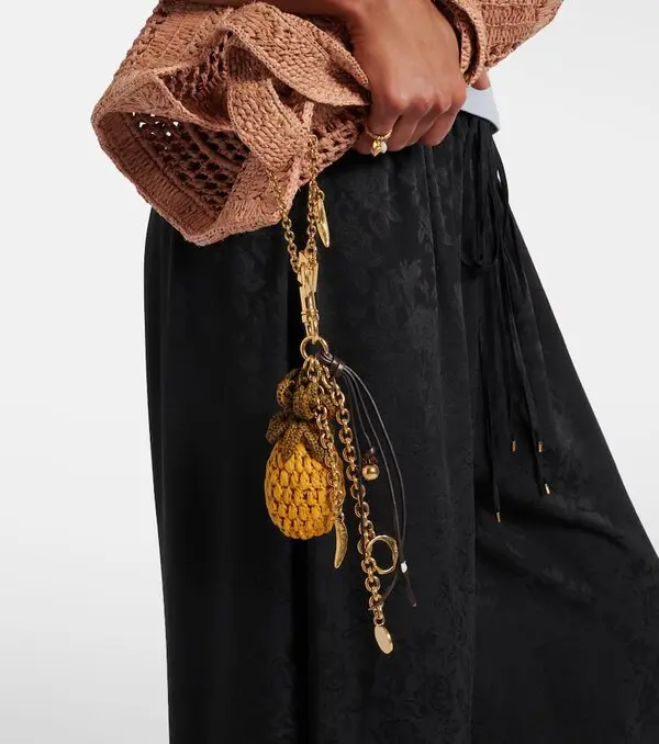 Chloé Raffia-trimmed Bag Charm