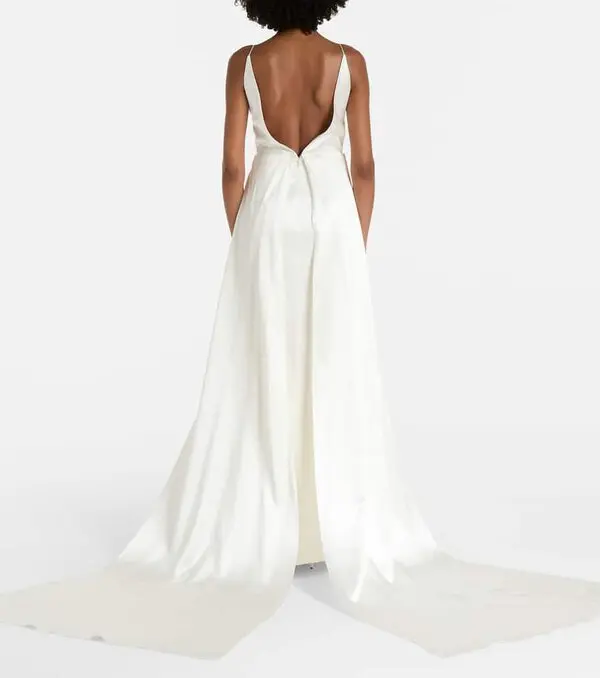 Danielle Frankel Bridal Emerson Silk And Wool Gown - White | Editorialist