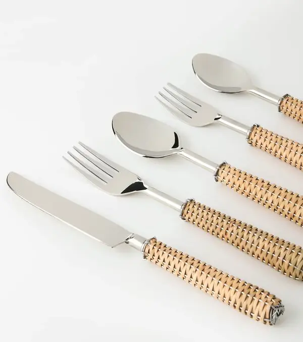 LES-OTTOMANS Rattan Flatware Set