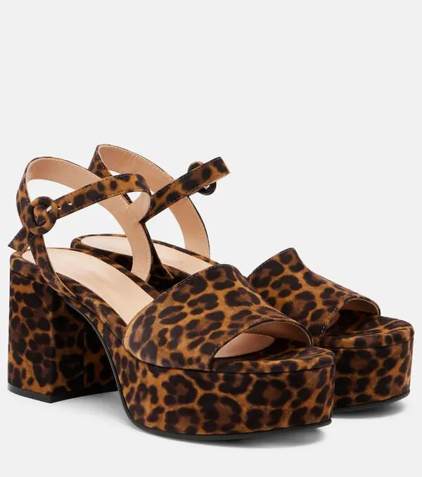 GIANVITO ROSSI 35 Leopard-print Platform Sandals