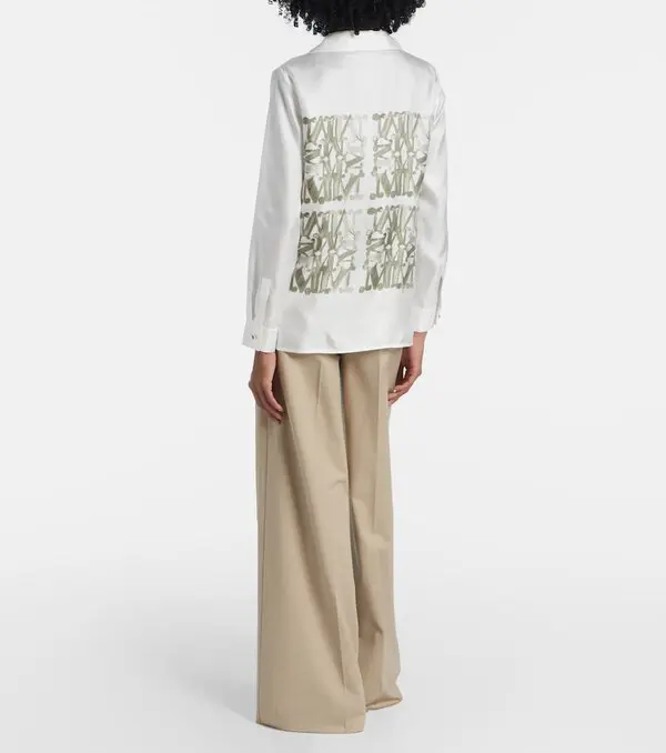 Max Mara Printed Silk Shirt - White