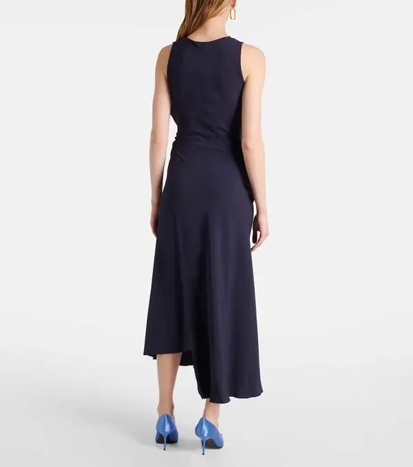 Victoria Beckham Draped Satin Midi Dress
