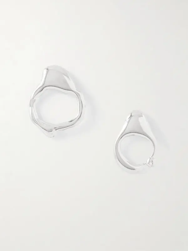 YSSO Droplet Mist Sterling Hoop Earrings - Silver