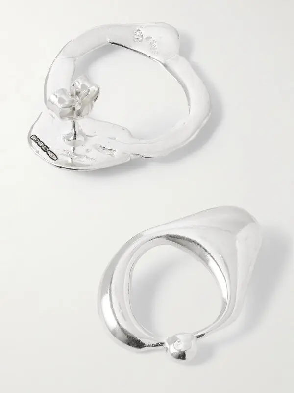 YSSO Droplet Mist Sterling Hoop Earrings