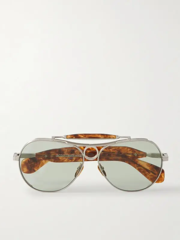 JACQUES MARIE MAGE Aspen Aviator-style Sunglasses - Silver