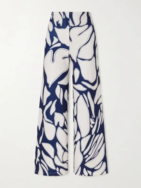 ANDRES OTALORA Espejismo Printed Wide-leg Pants - Neutrals