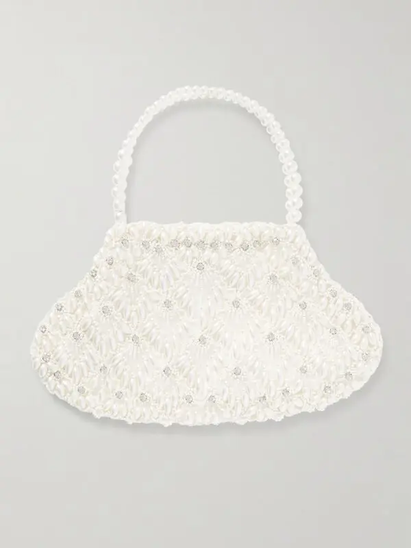 CLIO PEPPIATT Scallop Embellished Tulle Tote - Ivory