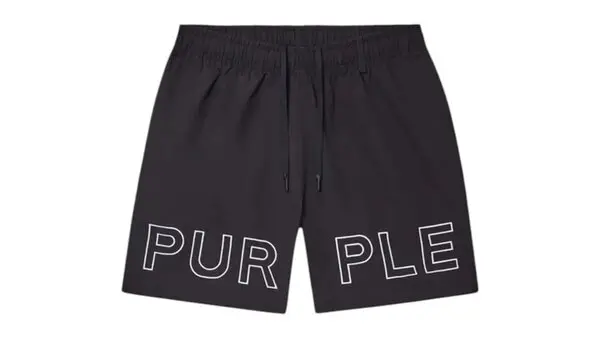 PURPLE BRAND All Round Logo Shorts - Black