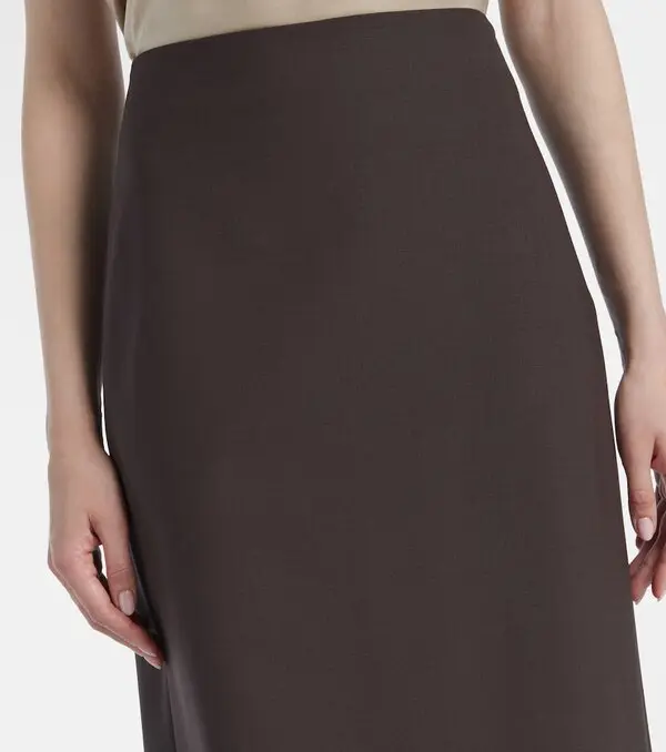 Brunello Cucinelli Wool-blend Maxi Skirt - Brown