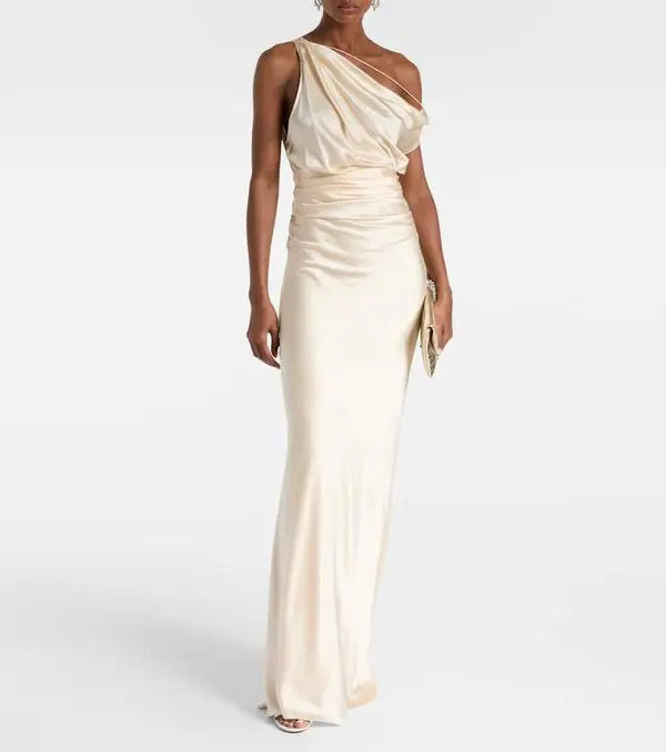 THE SEI Draped Silk Satin Gown