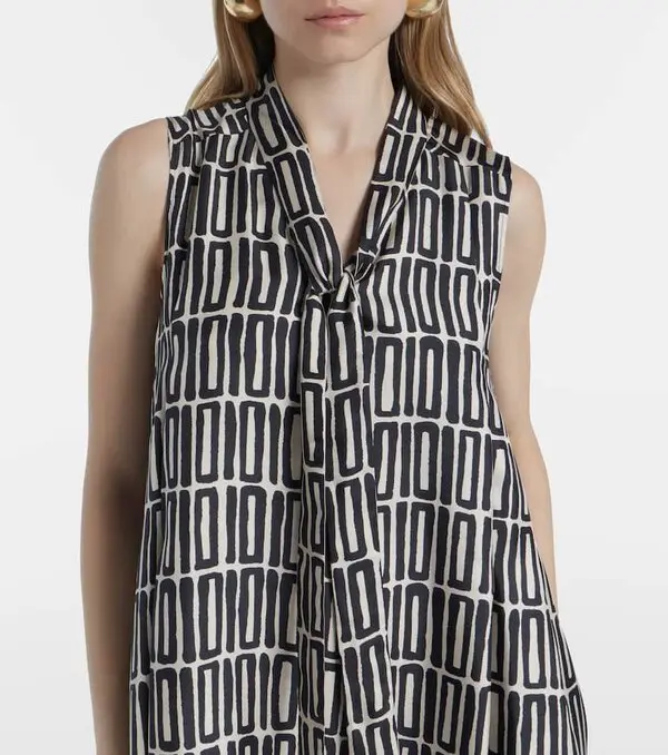 Max Mara Jackie Silk Twill Midi Dress