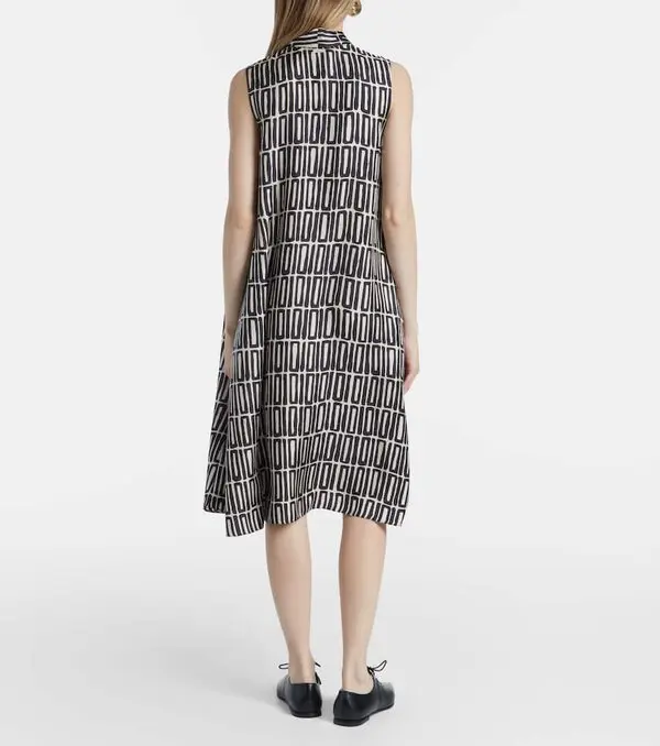 Max Mara Jackie Silk Twill Midi Dress