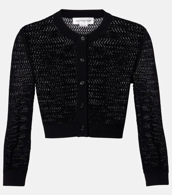 Victoria Beckham Pointelle Cropped Cardigan