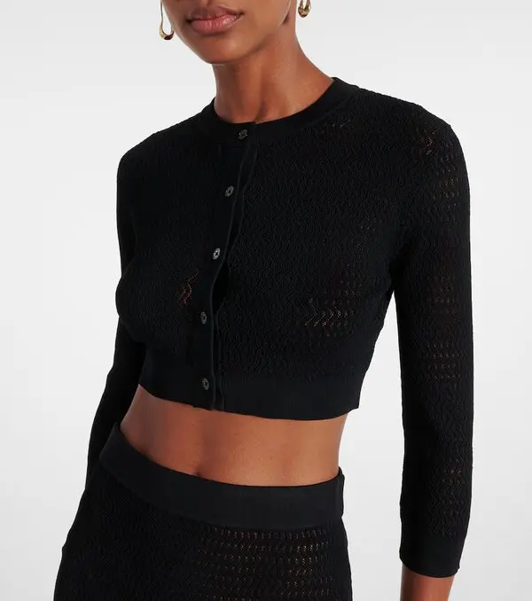 Victoria Beckham Pointelle Cropped Cardigan