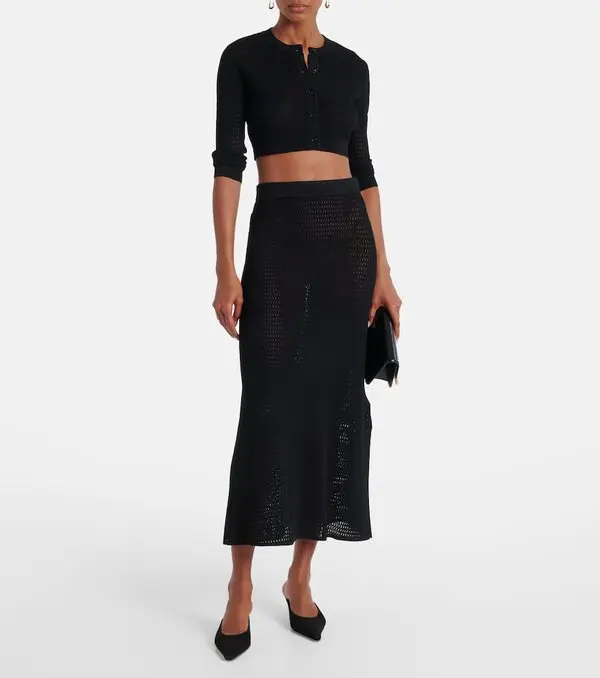 Victoria Beckham Pointelle Cropped Cardigan