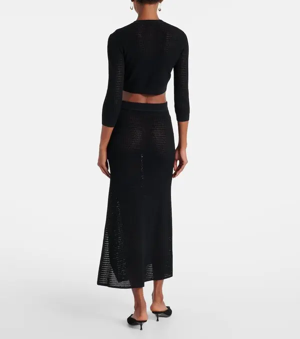 Victoria Beckham Pointelle Cropped Cardigan