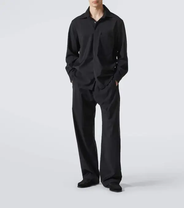 SAMAN AMEL Wool Overshirt - Black