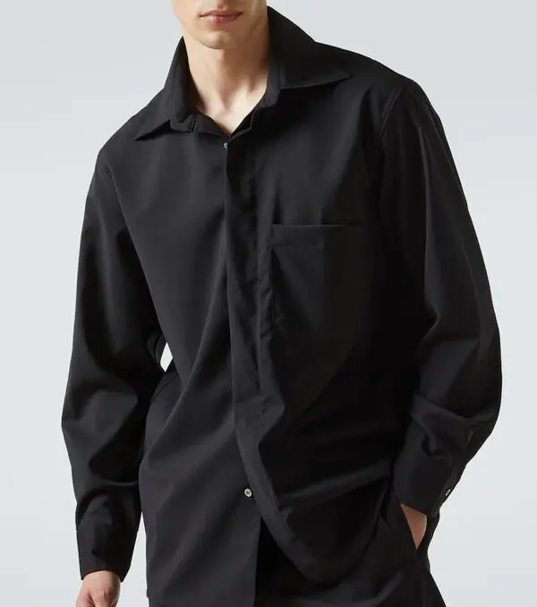SAMAN AMEL Wool Overshirt - Black