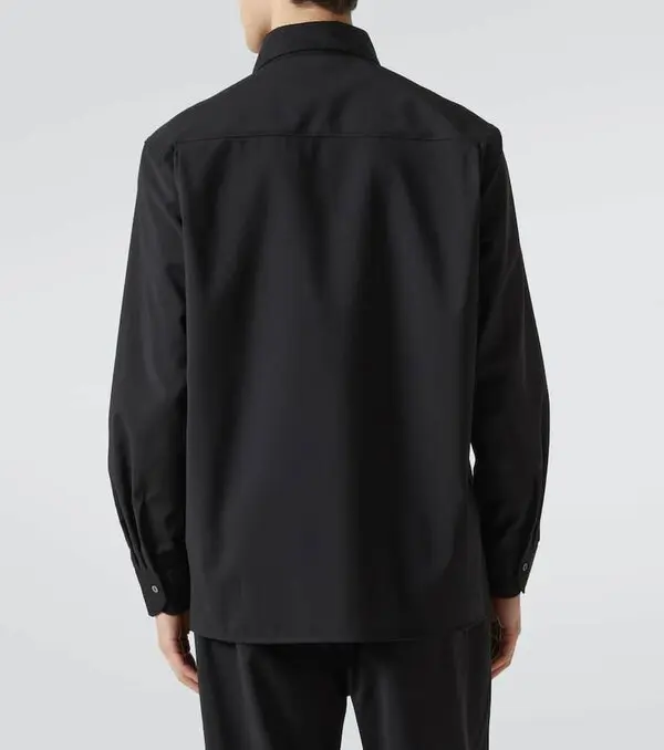 SAMAN AMEL Wool Overshirt - Black