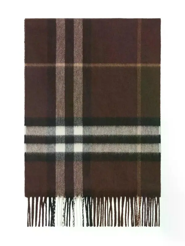 Burberry Check Cashmere Scarf - Brown