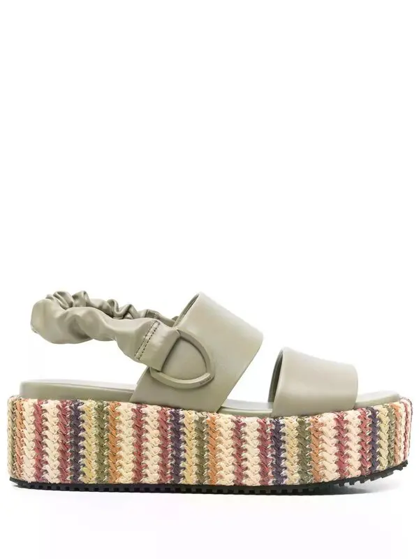 BLAUER. 50mm Striped Heeled Sandals