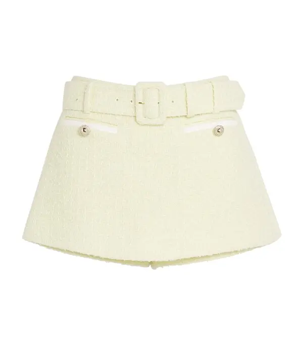 SELF-PORTRAIT Bouclé Belted Skort