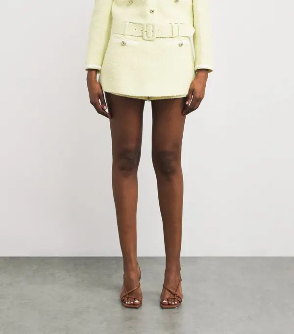 SELF-PORTRAIT Bouclé Belted Skort