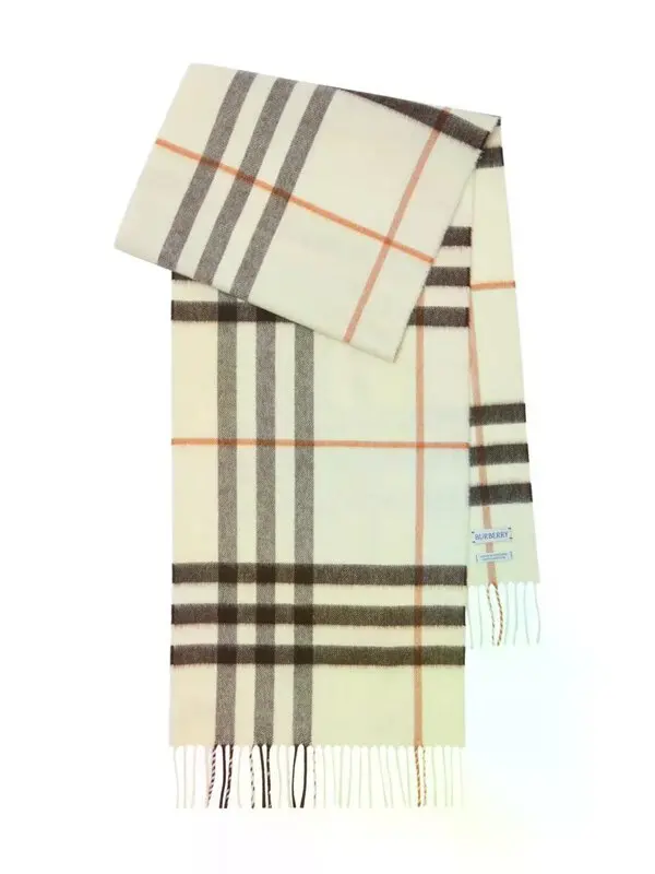 Burberry Checkered Scarf - White
