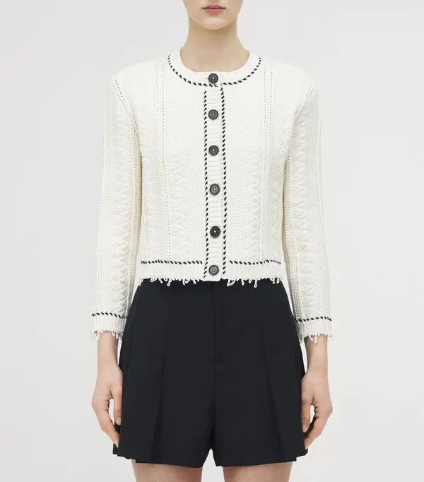 Alexander McQueen Textured Frayed Cardigan