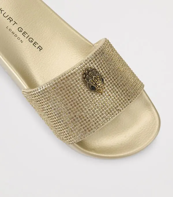 Kurt Geiger Embellished Meena Eagle Slides - Gold