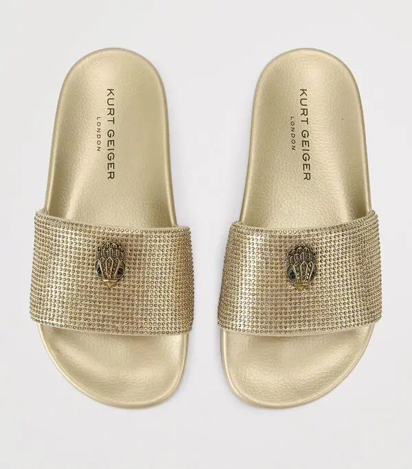 Kurt Geiger Embellished Meena Eagle Slides - Gold