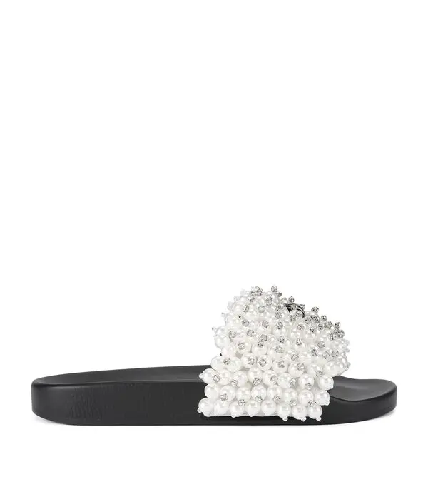 Kurt Geiger Embellished Meena Eagle Slides - White