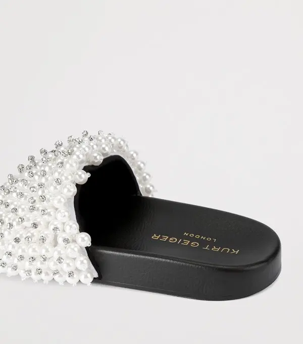 Kurt Geiger Embellished Meena Eagle Slides - White