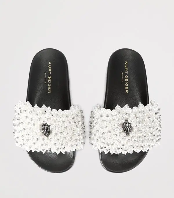 Kurt Geiger Embellished Meena Eagle Slides - White