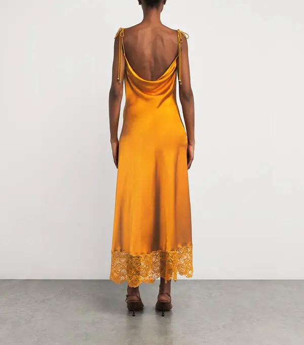 orange tie dye maxi dress Orange Tie-Dye Cotton Sweetheart Neck Asymmetrical Maxi Dress 48" / Tall (5'7" and above)