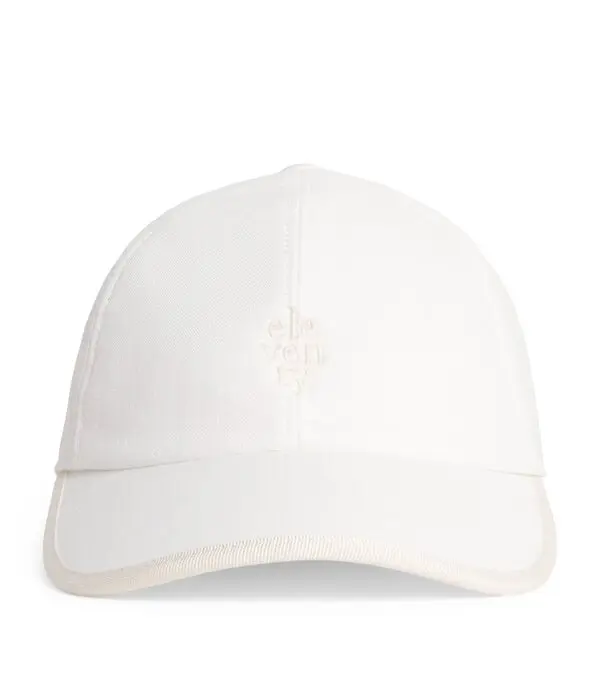 Eleventy Linen Baseball Cap - White