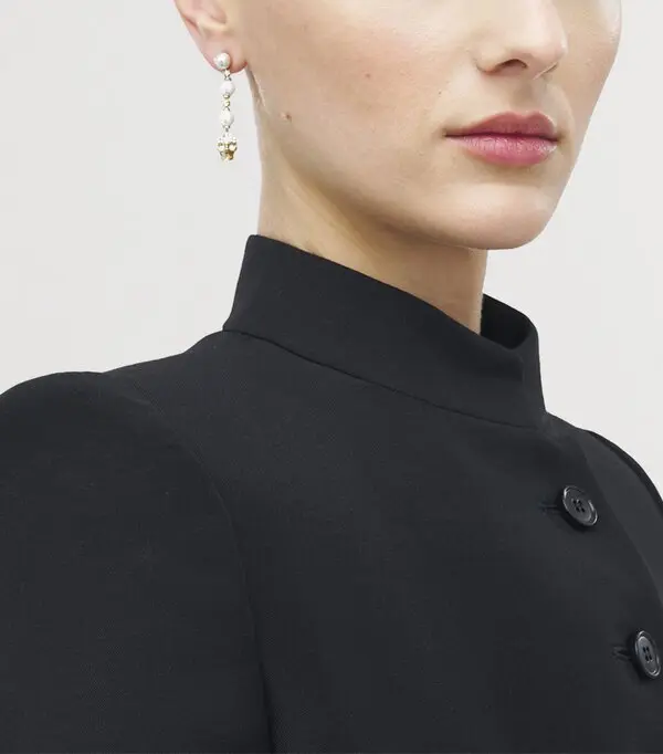 Alexander McQueen Faux Pearl And Skull Drop Earrings
