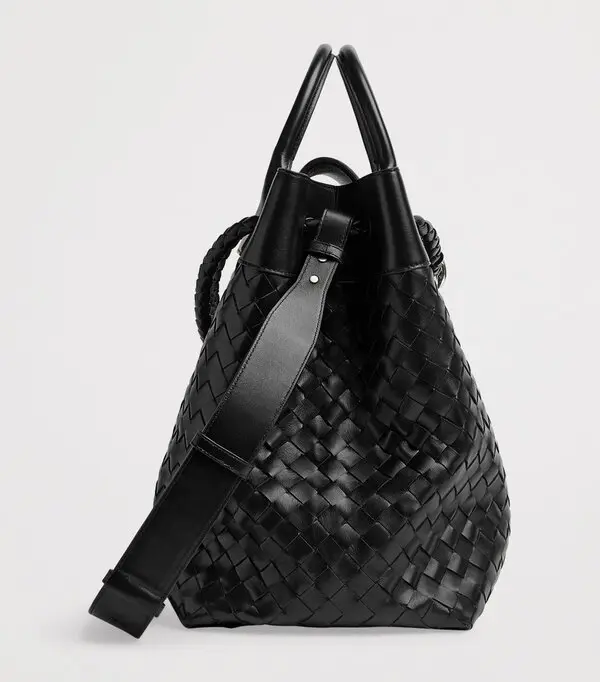 Bottega Veneta Leather Andiamo Voyager Cross-body Bag - Grey