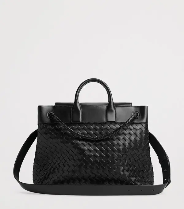 Bottega Veneta Leather Andiamo Voyager Cross-body Bag - Grey