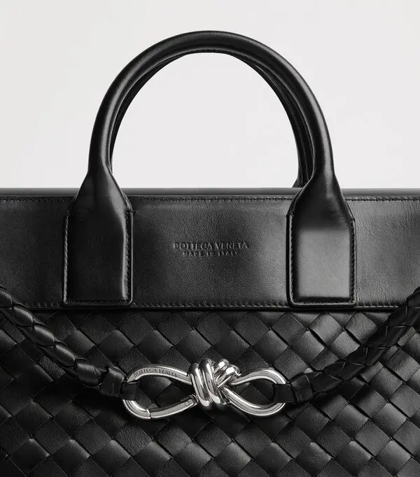 Bottega Veneta Leather Andiamo Voyager Cross-body Bag - Grey