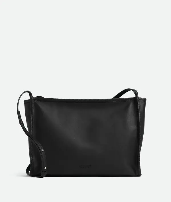 Bottega Veneta Leather Corriere Messenger - Black