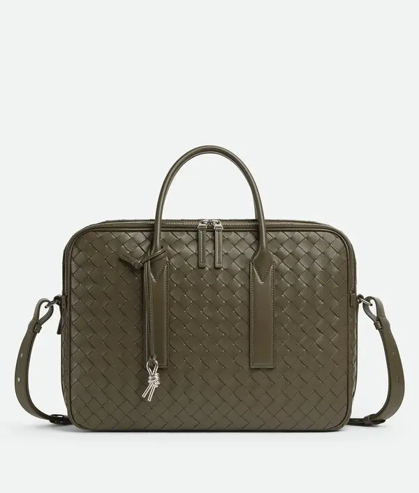 BOTTEGA  VENETA Intrecciato Leather Briefcase - Cypress