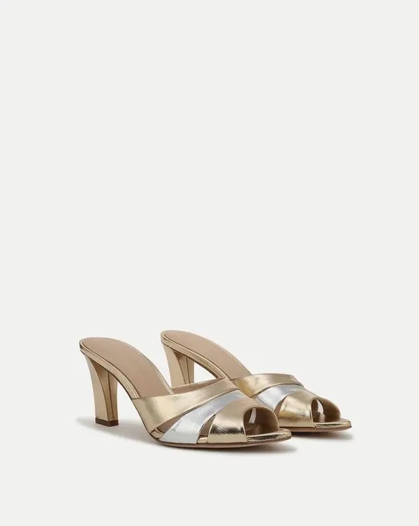 Veronica Beard Cassiel Metallic Slide Sandal