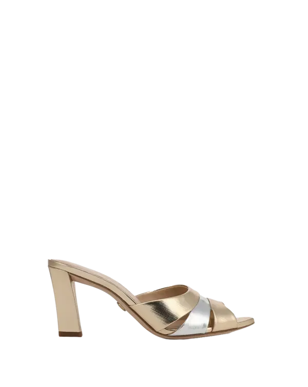 Veronica Beard Cassiel Metallic Slide Sandal