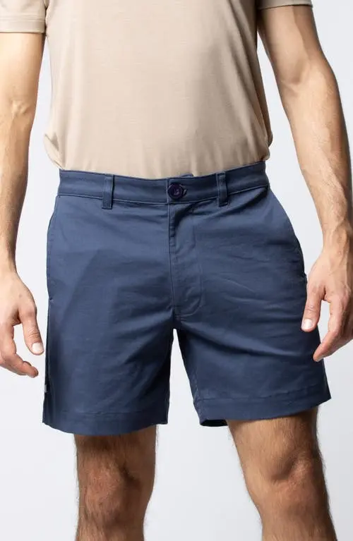 LEISURE LAB Stretch Cotton Chino Shorts - Navy Neat