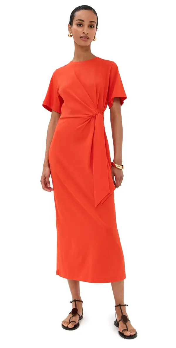 LE BOP Gwen Midi Dress - Tomato