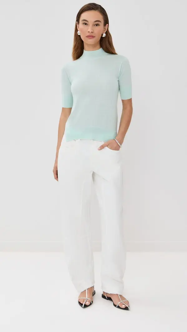 JIL SANDER Short Sleeve Crew Neck Sweater