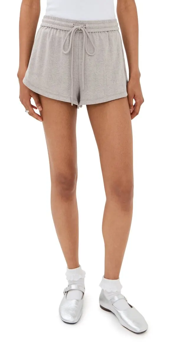LE BOP Valerie Pointelle Shorts - Heather Grey