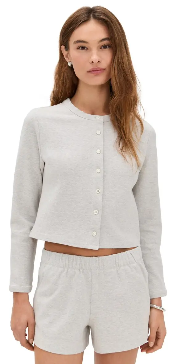 ALEX MILL Coco Sport Cardigan - Heather Grey